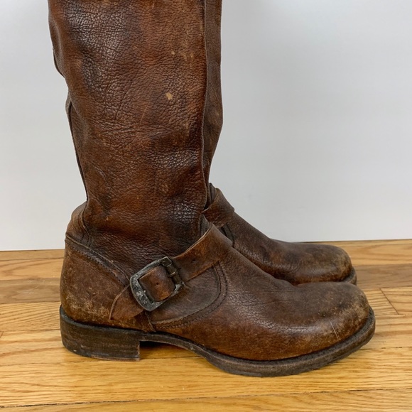Frye | Shoes | Frye 9 Distressed Veronica Slouch Boots Brown | Poshmark